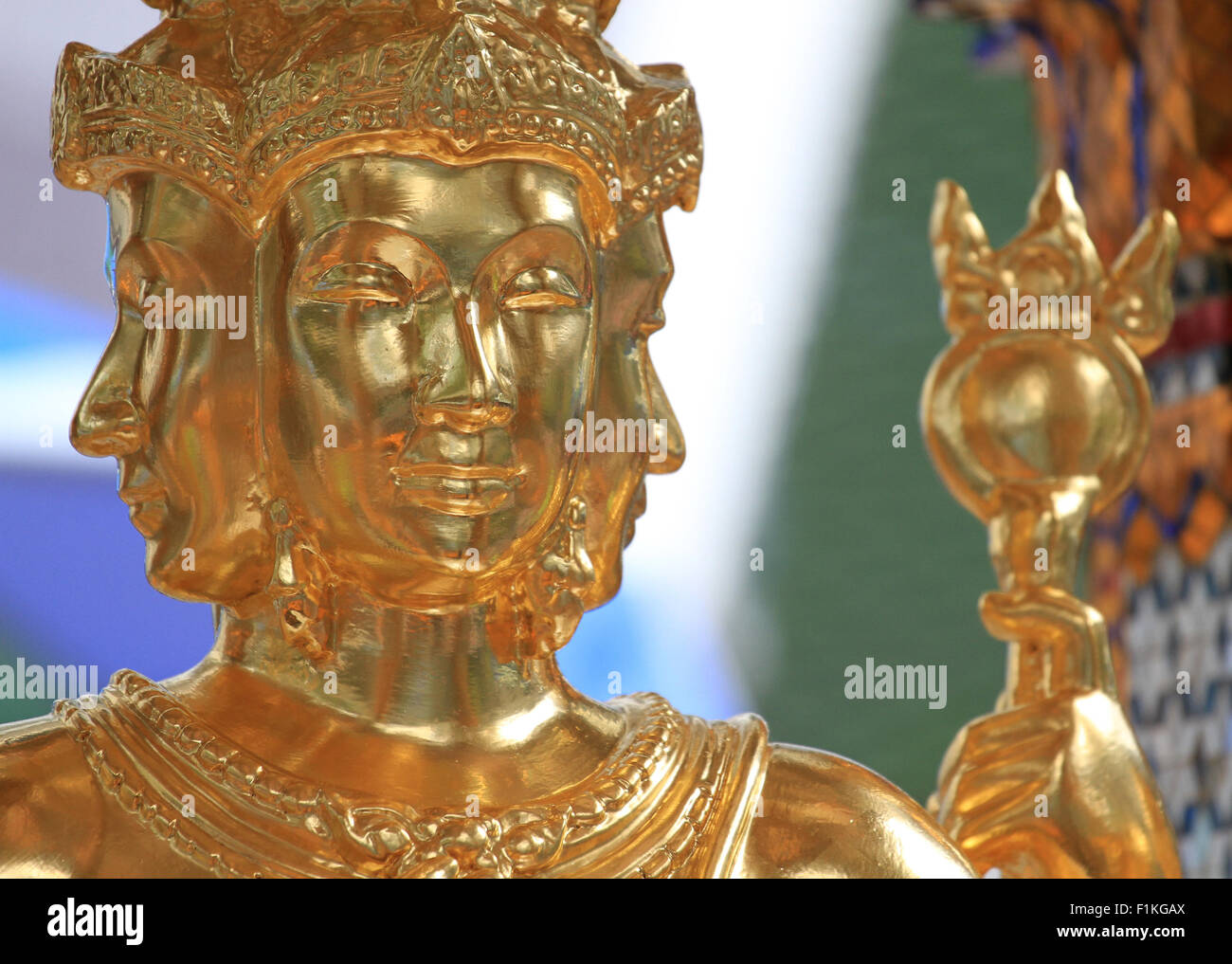 Bangkok, Thailand. 03rd Sep, 2015. The restored statue of Lord Brahma ...