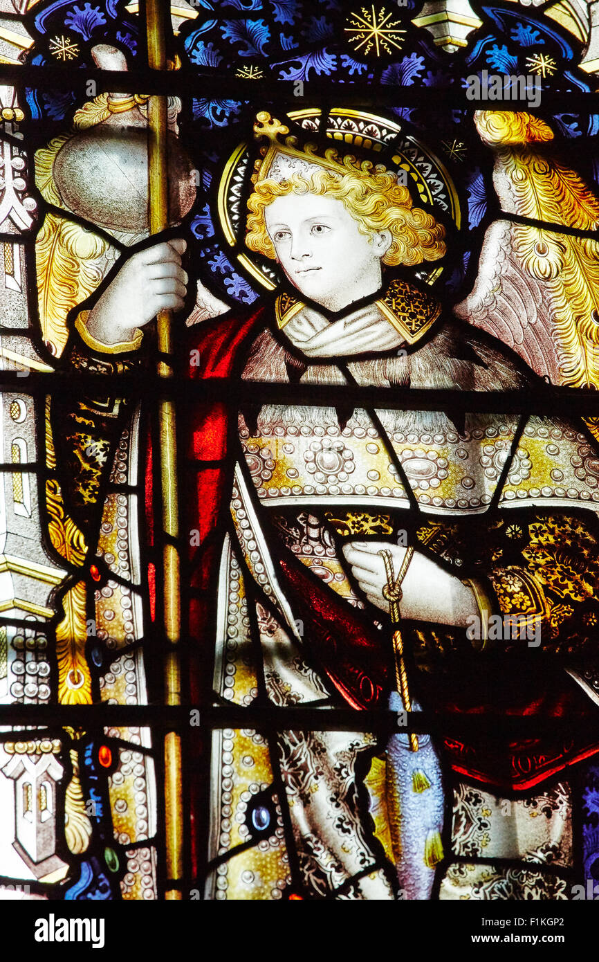 Section of a stained glass window in Southwell Minster, Southwell ...