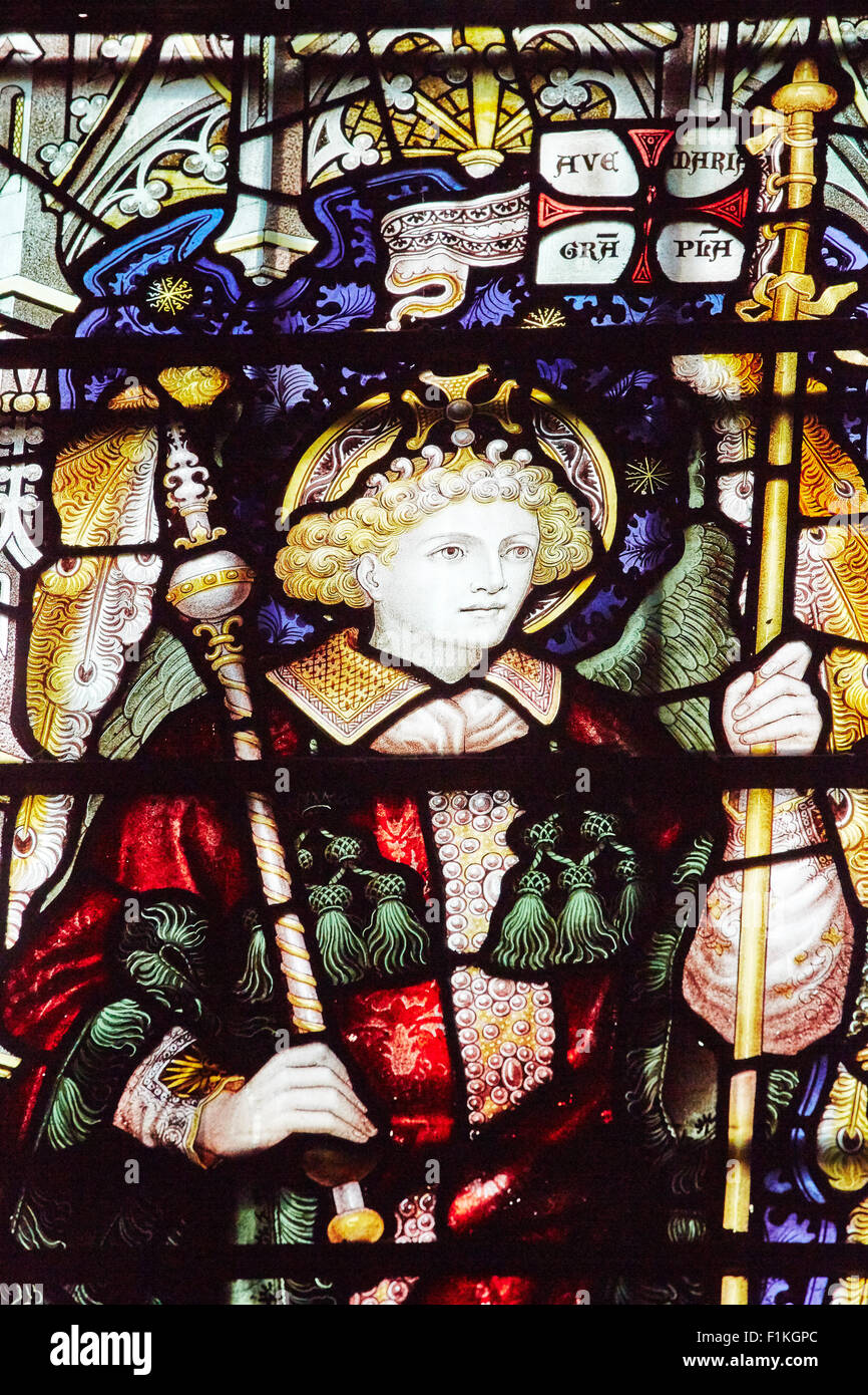 Section of a stained glass window in Southwell Minster, Southwell ...