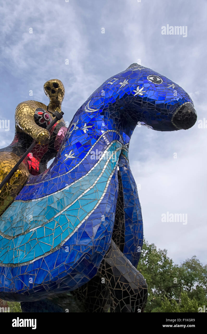 Knight sculpture composed of mosaics in a park Stock Photo - Alamy