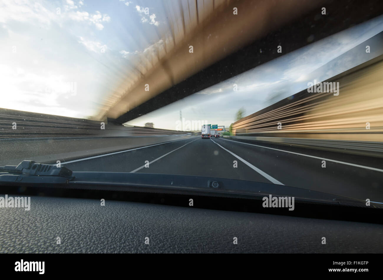 First person view of the traffic on the highway Stock Photo - Alamy