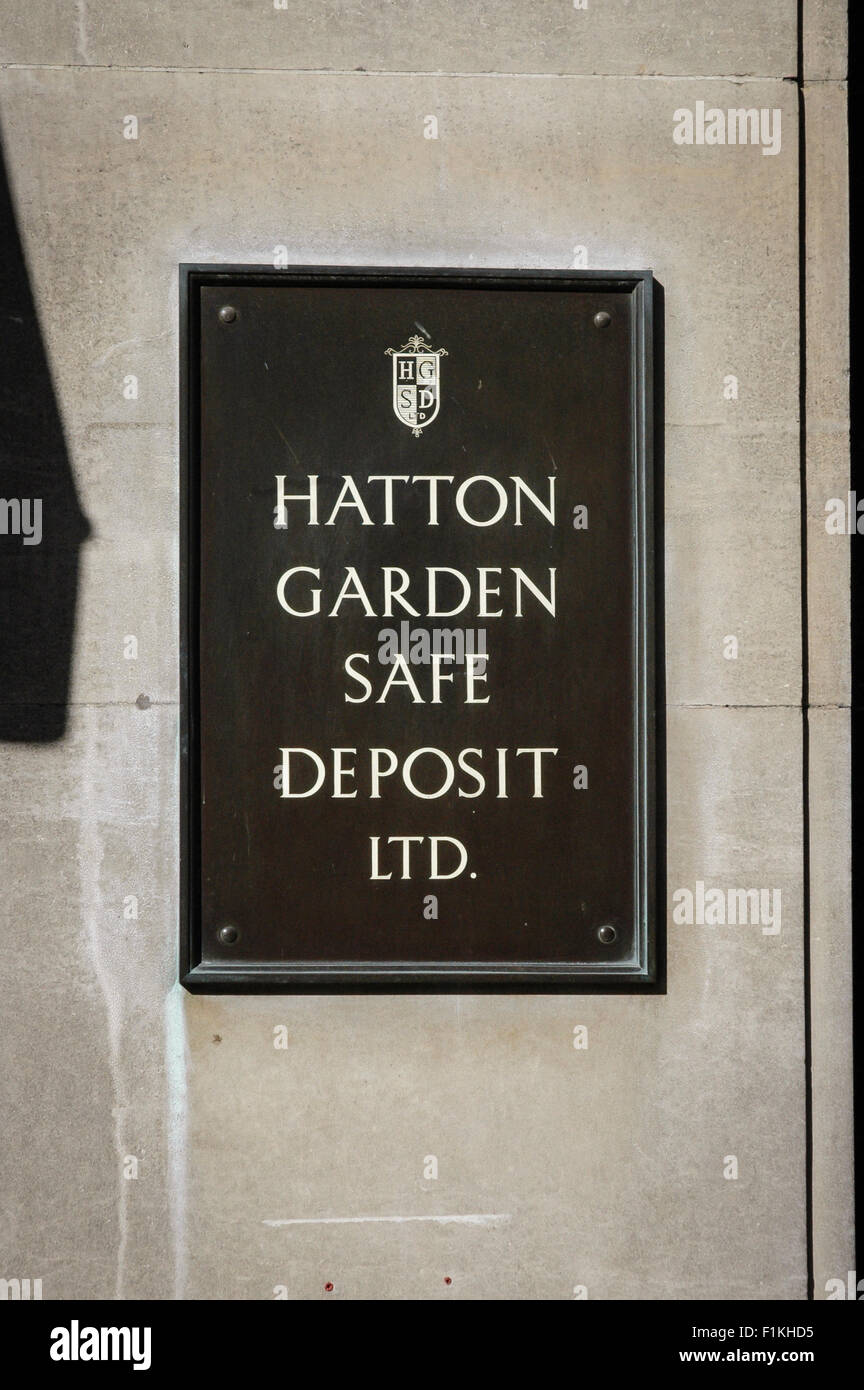 Hatton Garden Safe Deposit Ltd Sign Stock Photo - Alamy