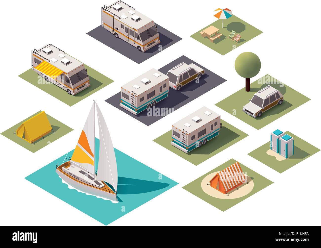 Vector isometric camping icons Stock Vector Image & Art - Alamy