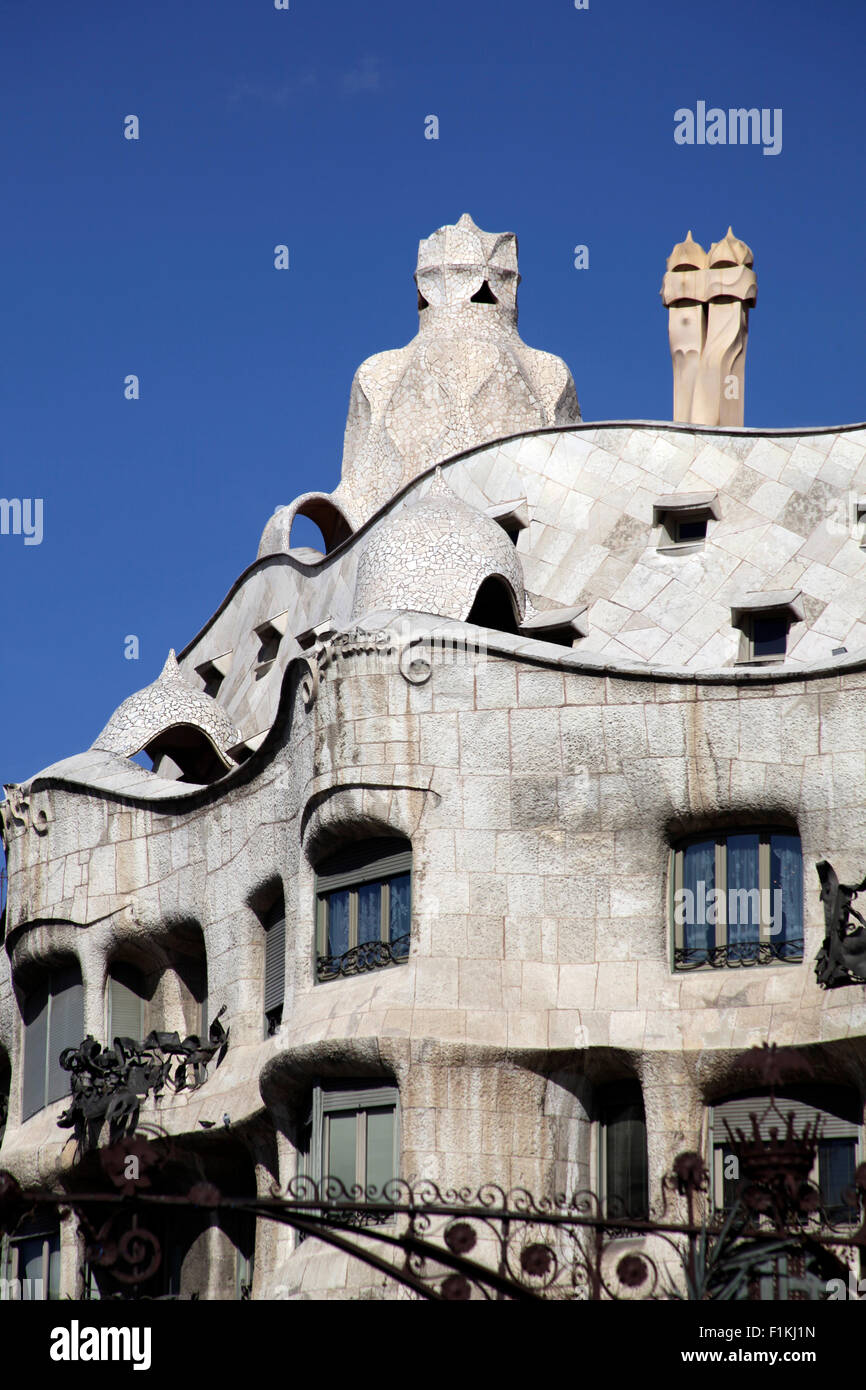 Casa Milà, La Pedrera, designed by architect Antoni Gaudí, Barcelona ...