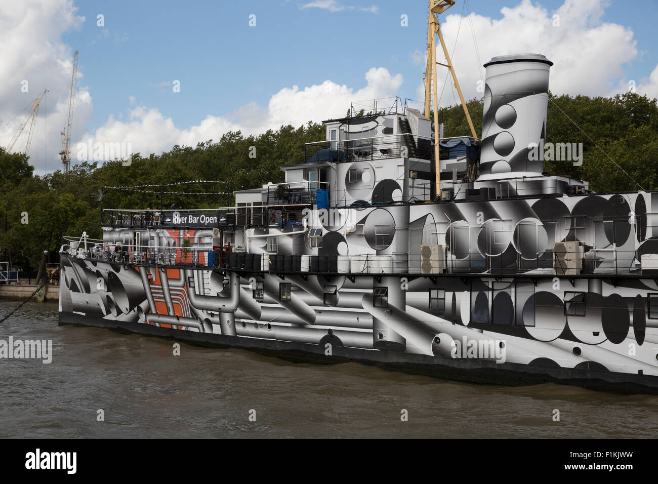 HMS President moored by the embankment in London Stock Photo - Alamy