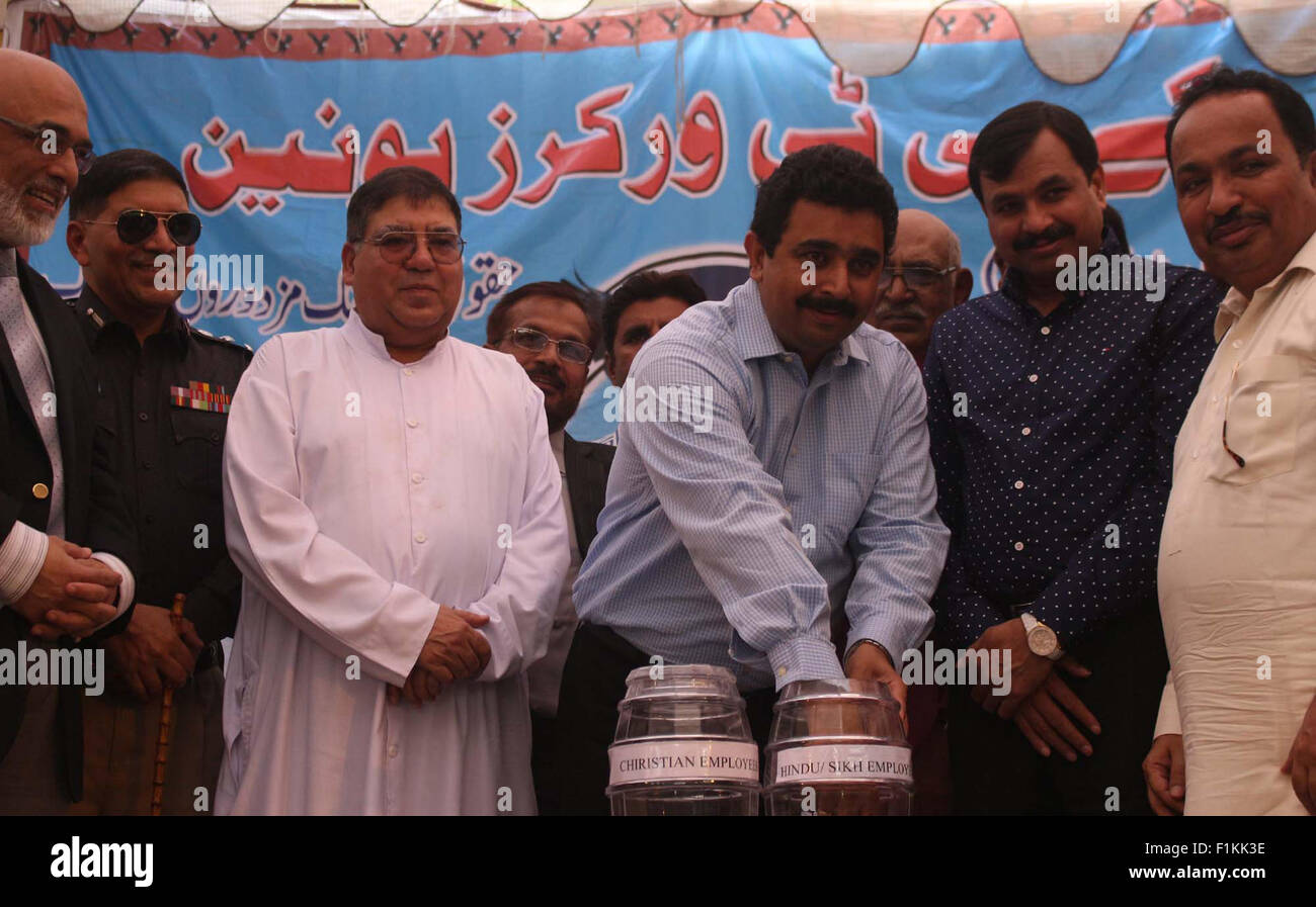 Federal Minister for Ports and Shipping Javed Michael picking chit ...