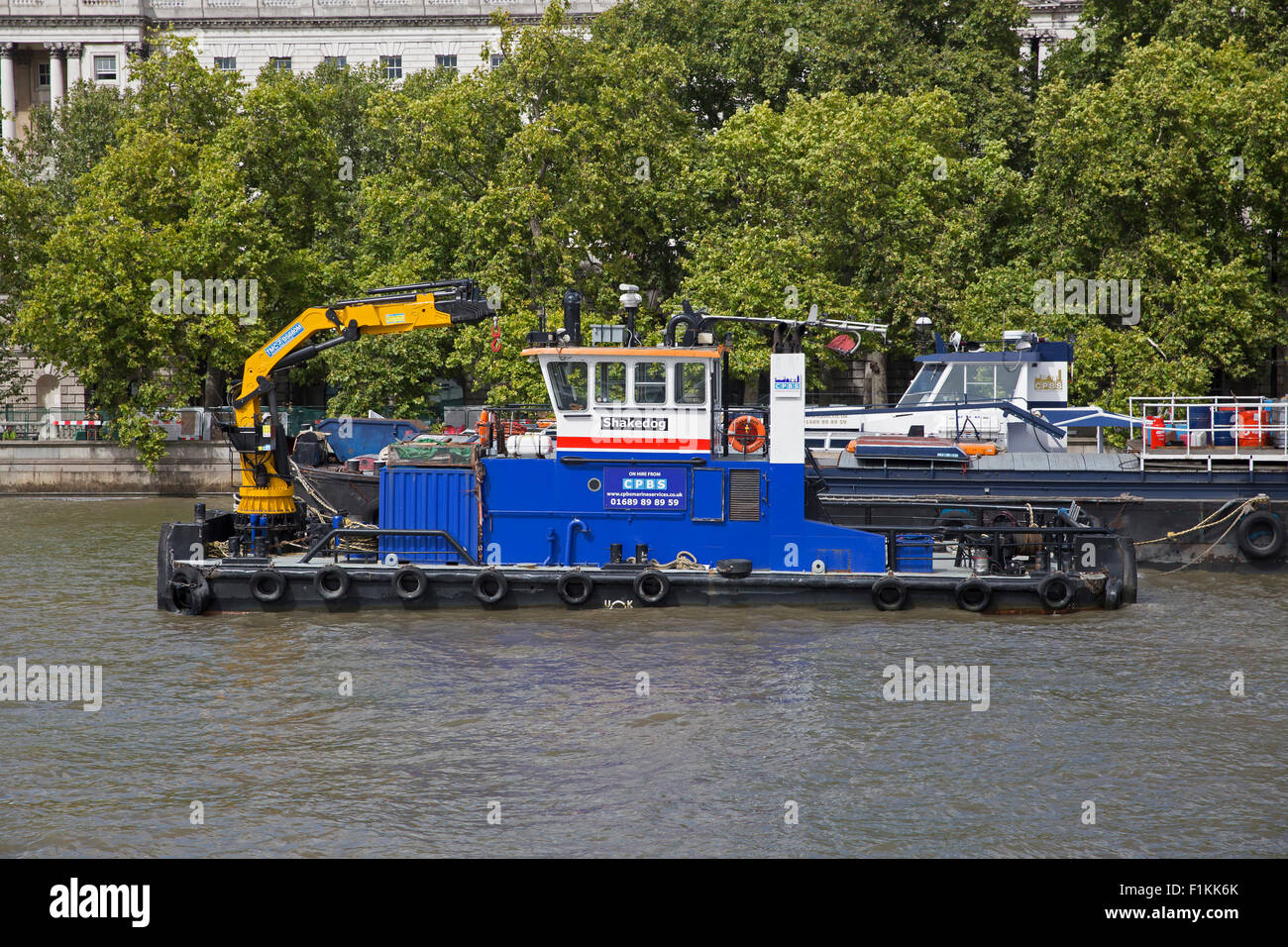 River dredger on the River Thames in london Stock Photo - Alamy