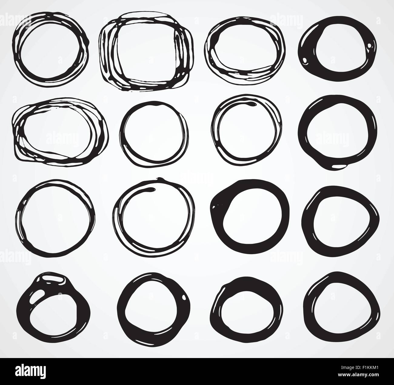 Set of black doodle circle, blob frame Stock Vector Image & Art - Alamy