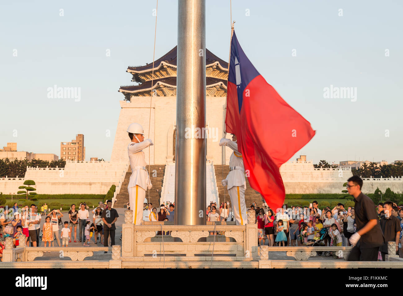 TAIPEI CITY, TAIWAN - AUGUST 2, 2015: The Honor Guard performing daily ...