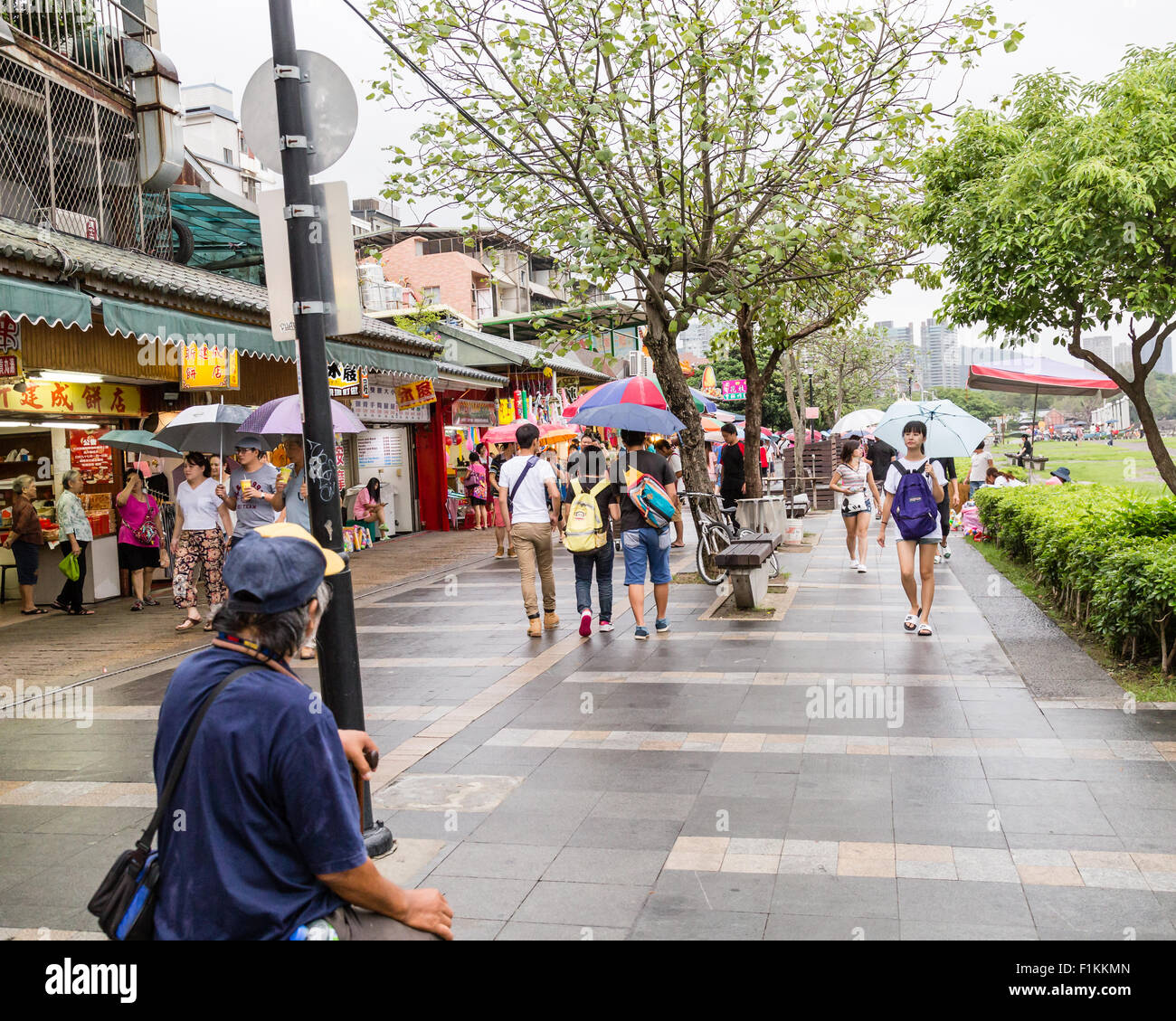NEW TAIPEI CITY, TAIWAN - AUGUST 30, 2015: People walking around ...