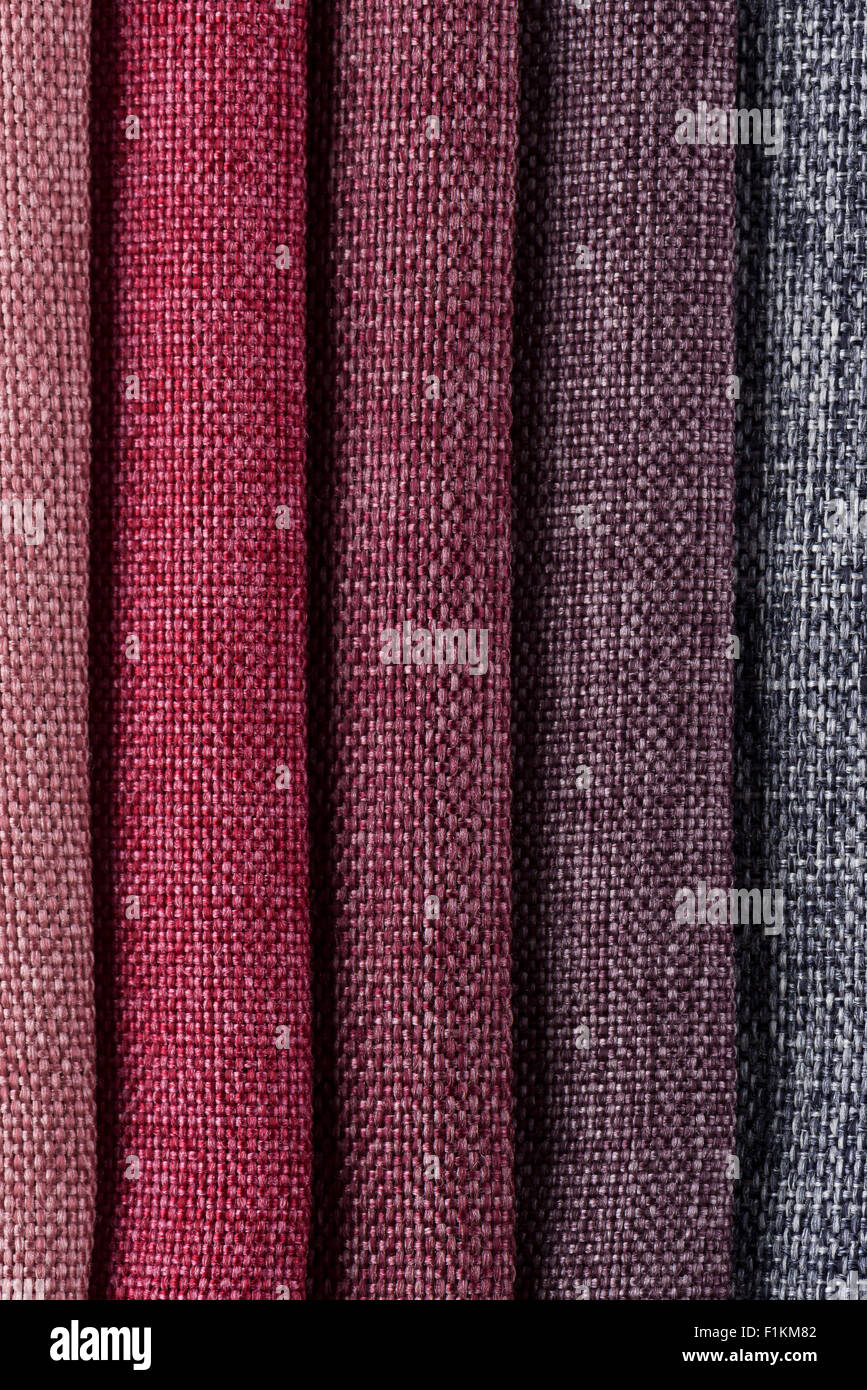 Closeup detail of multi color fabric texture samples Stock Photo - Alamy