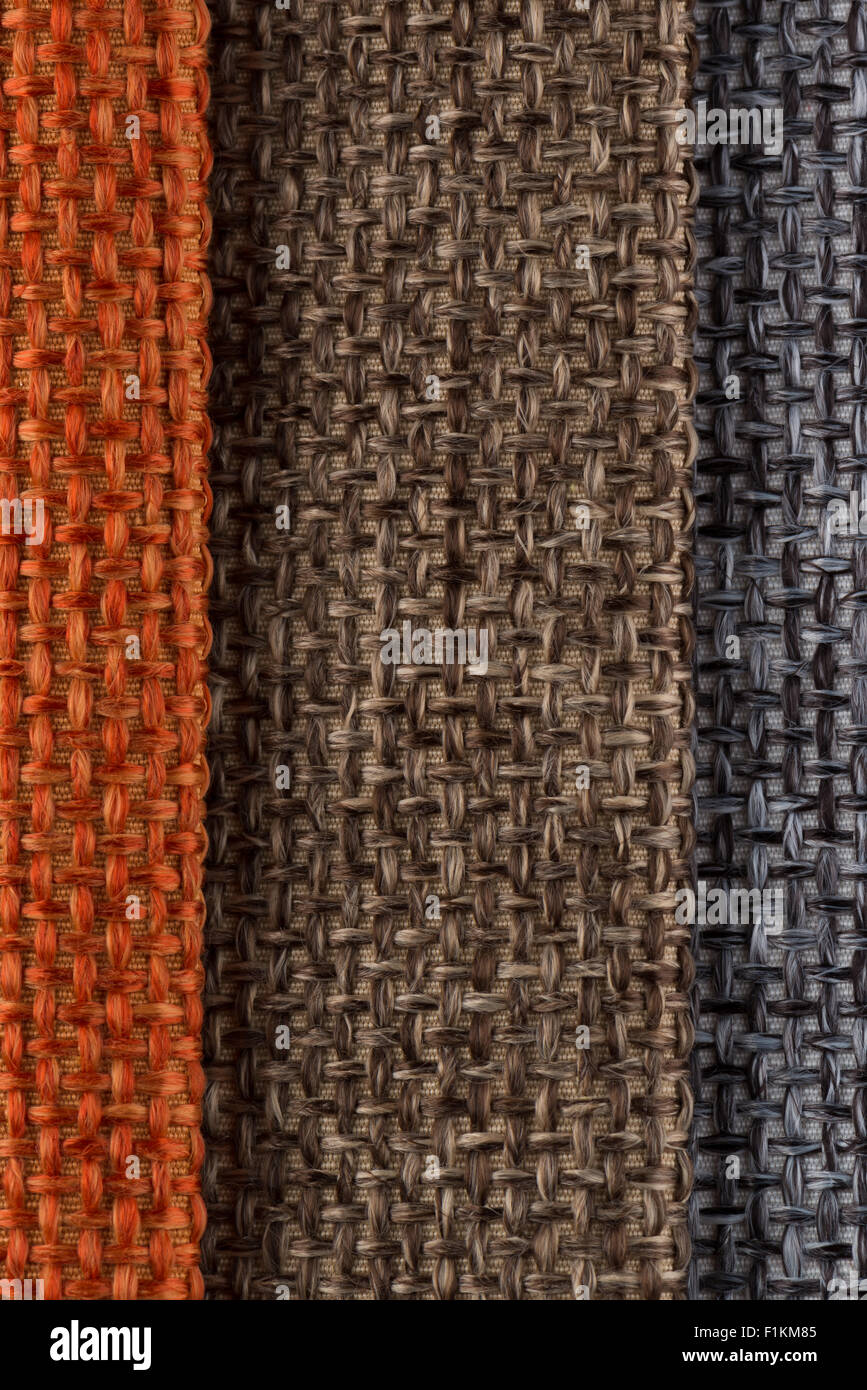 Closeup detail of multi color fabric texture samples Stock Photo - Alamy