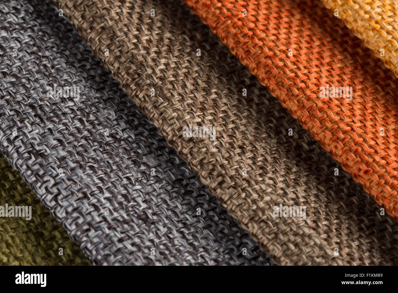 Closeup detail of multi color fabric texture samples Stock Photo - Alamy
