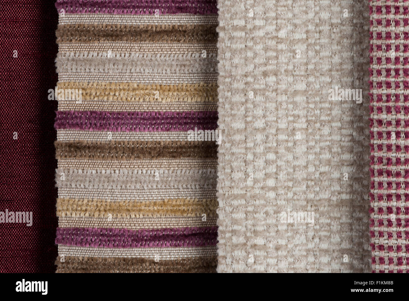 Closeup detail of multi color fabric texture samples Stock Photo - Alamy