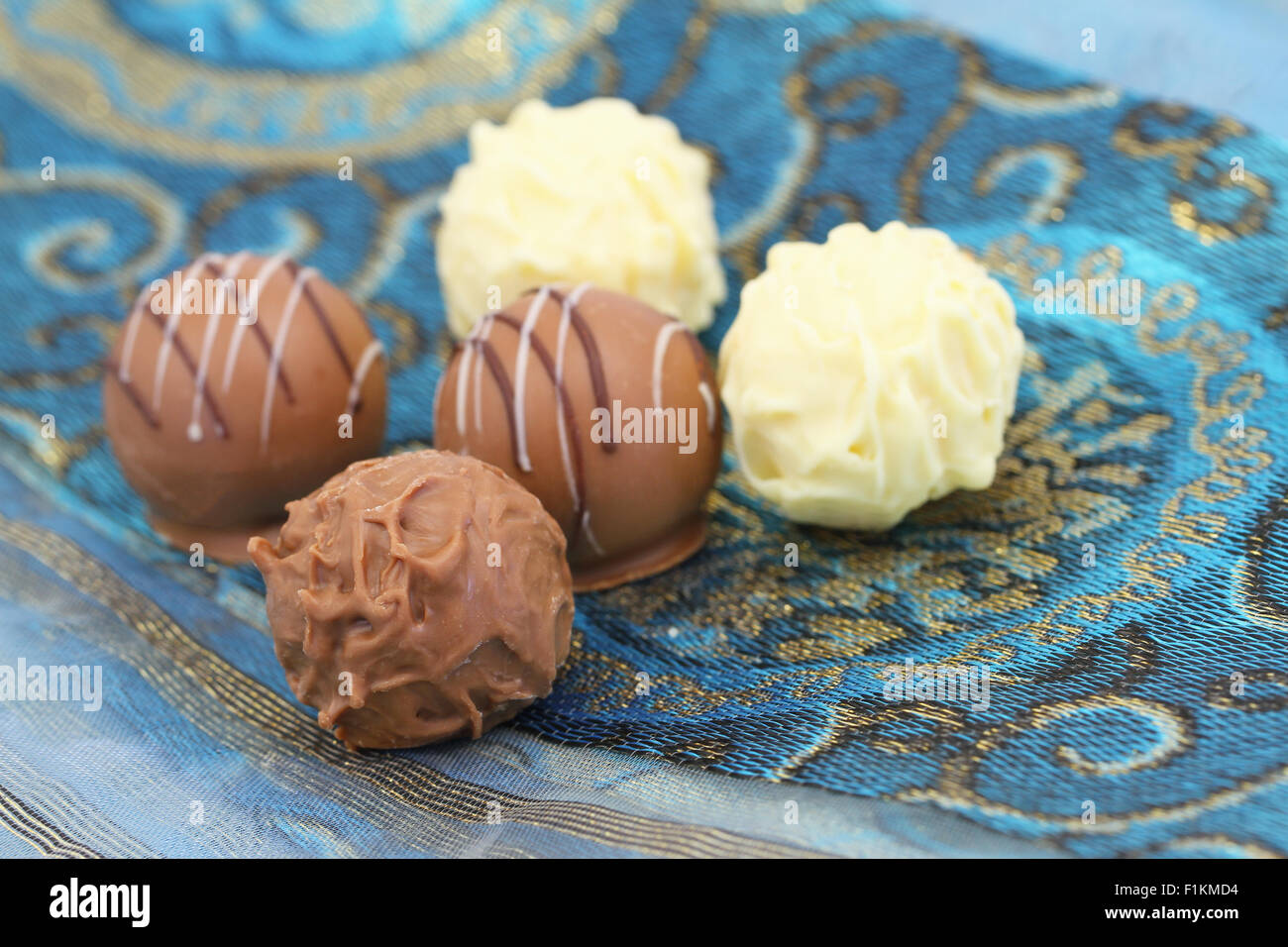 Assorted chocolates, pralines and truffles with copy space Stock Photo ...