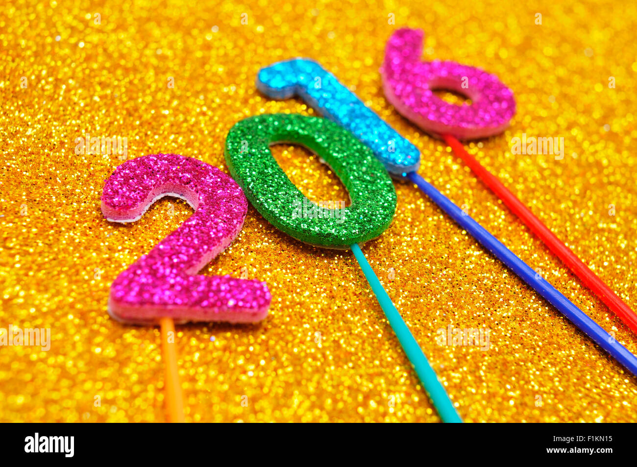 glittering numbers of different colors forming the number 2016, as the ...