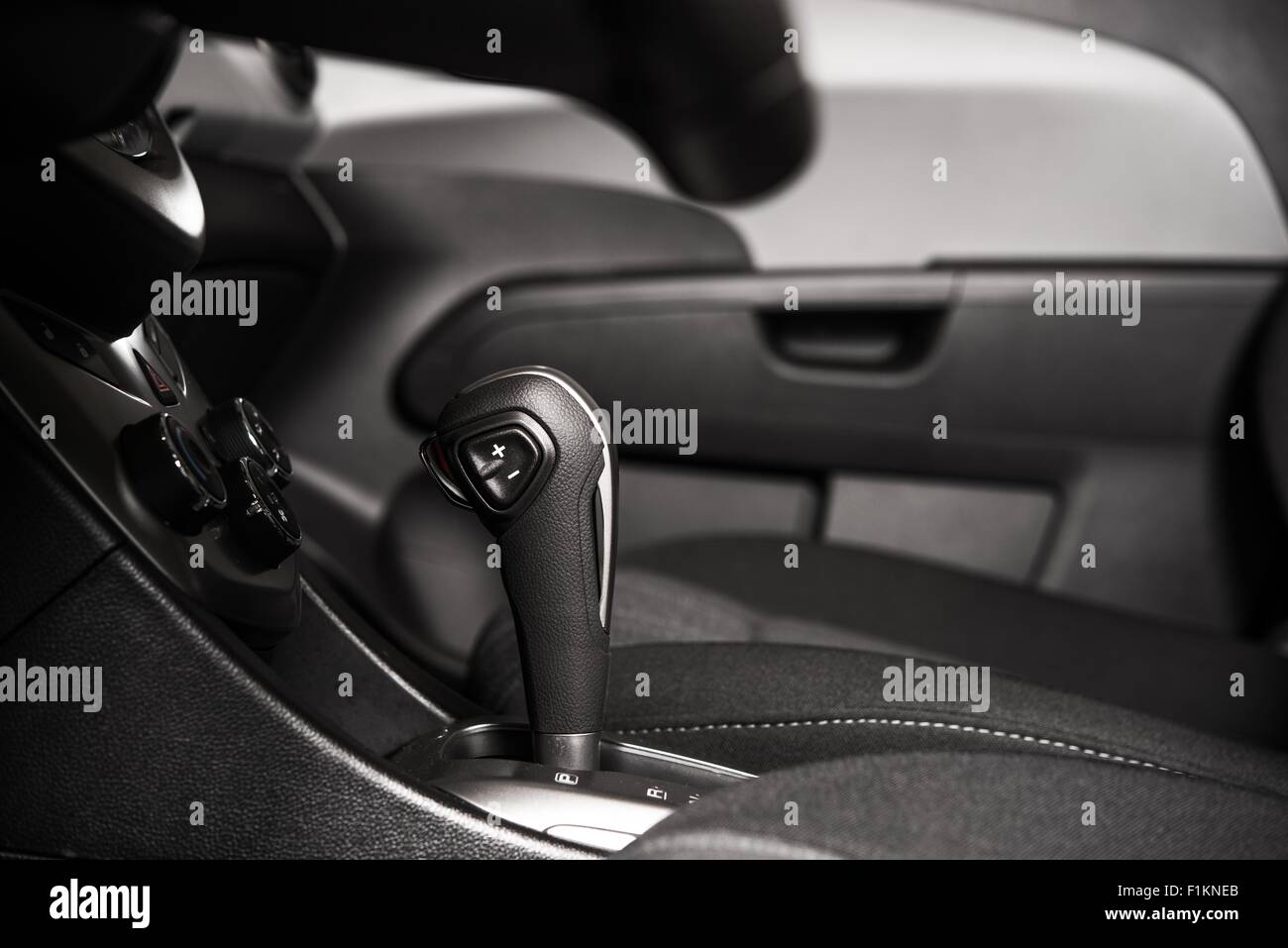 Modern Car Interior Side View. Automatic Transmission Stick Stock Photo ...