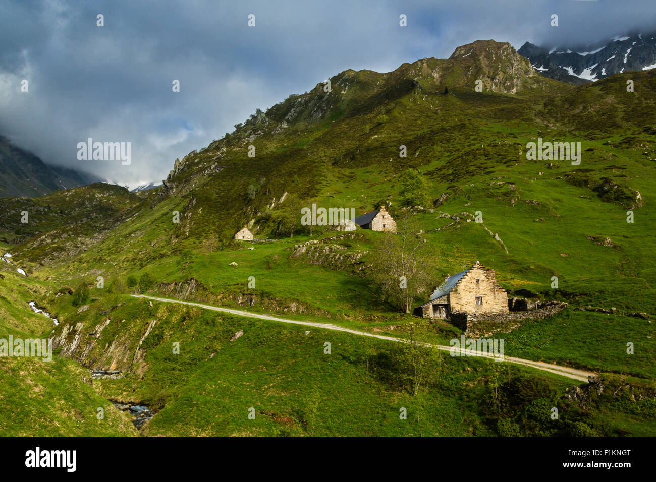 Valley of Lyse,national park of Pyrenees, Hautes Pyrenees, France Stock ...