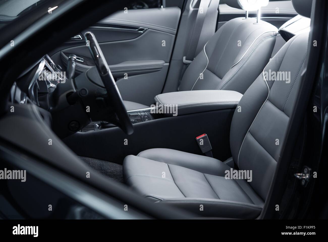 Car Interior Driver Side View. Modern Car Interior Design Stock Photo ...