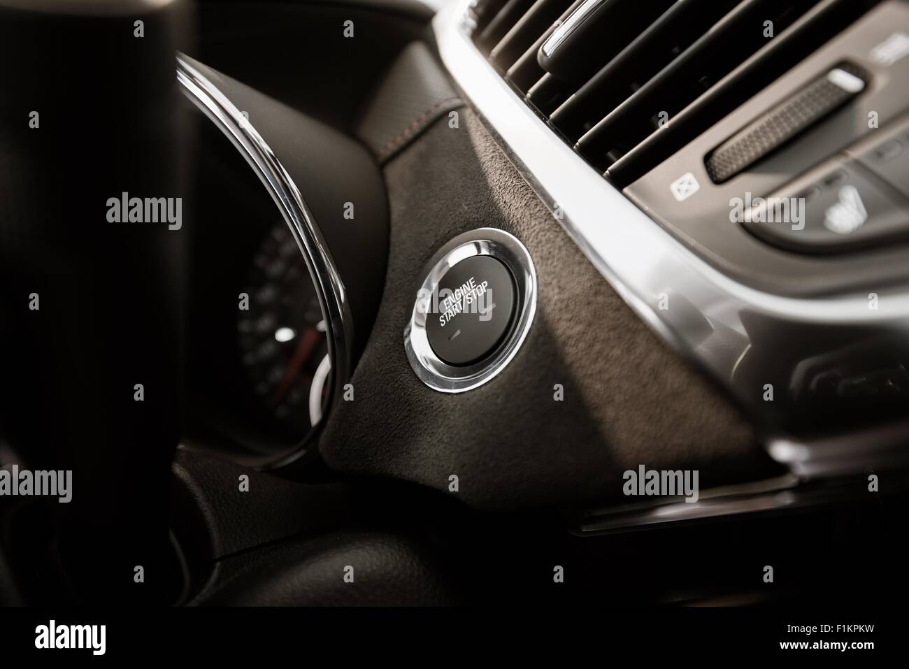 Modern Car Ignition Button Closeup, Modern Car Driving Stock Photo - Alamy