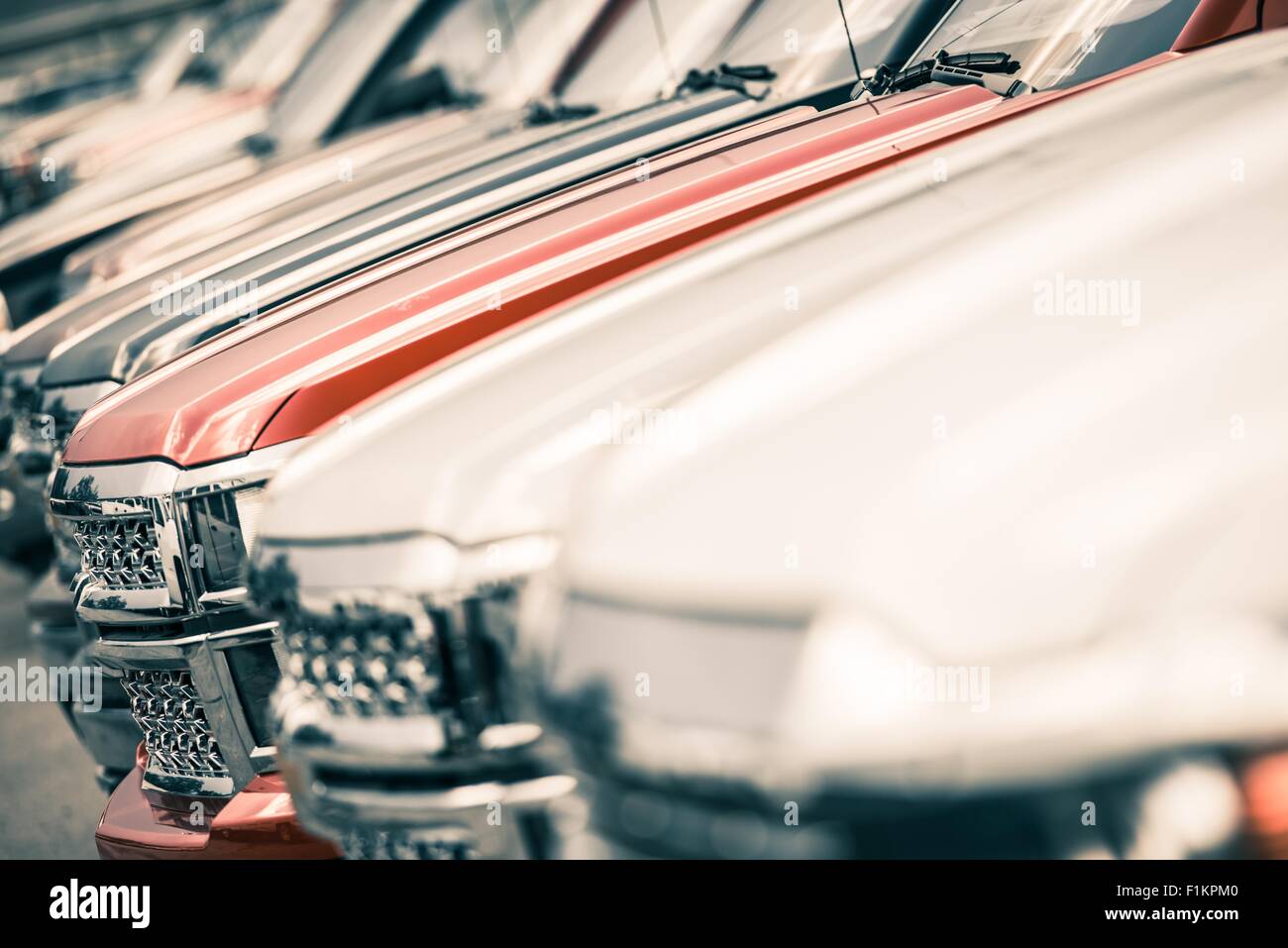 Brand New Cars Inventory For Sale. Cars Industry Concept Stock Photo ...