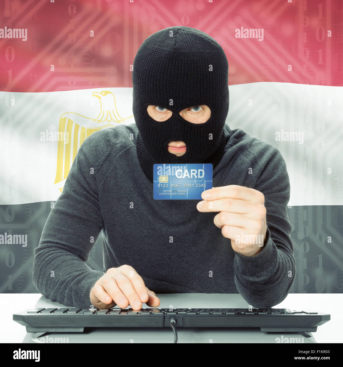 Cybercrime concept with flag on background - Egypt Stock Photo - Alamy
