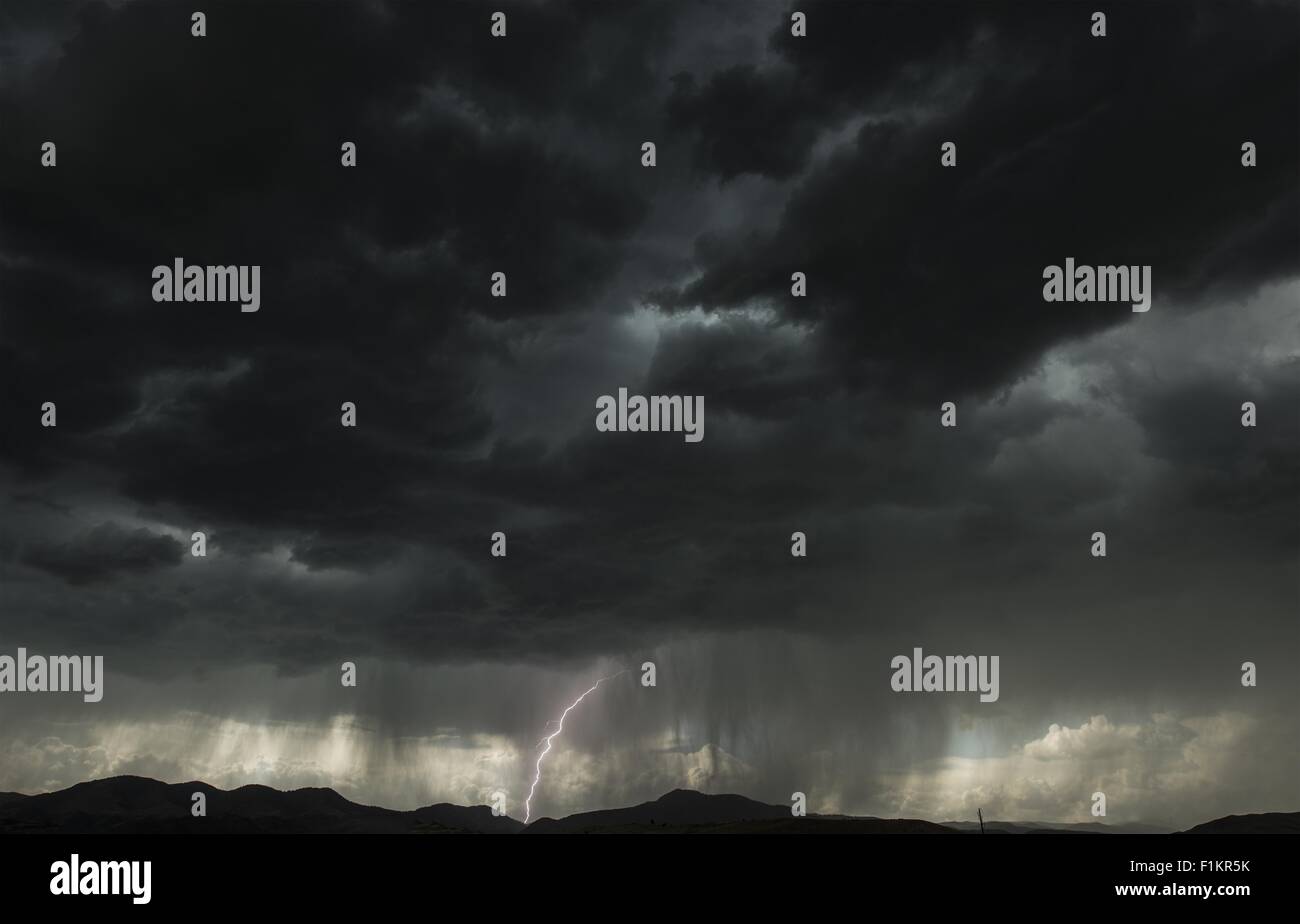 Mountain Lightning Bolt. Lightning Strike in the Colorado Mountains ...