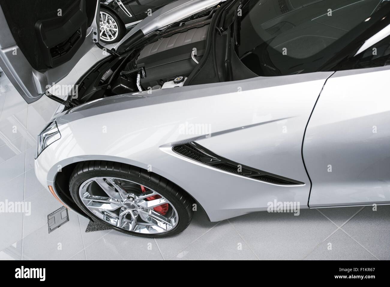 Brand New Silver Super Car For Sale Waiting For New Owner at Dealership ...