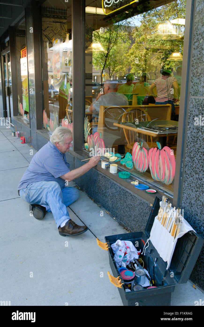 Paint box for a sign painter Stock Photo - Alamy