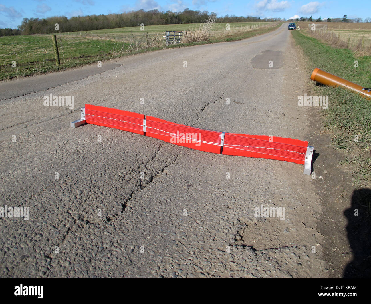 Road profiling gauge, contours, road surface sunken, subsidence measure ...