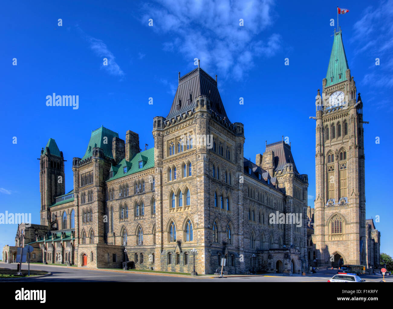 Center block of the Parliament Buildings, Ottawa, Canada Stock Photo ...
