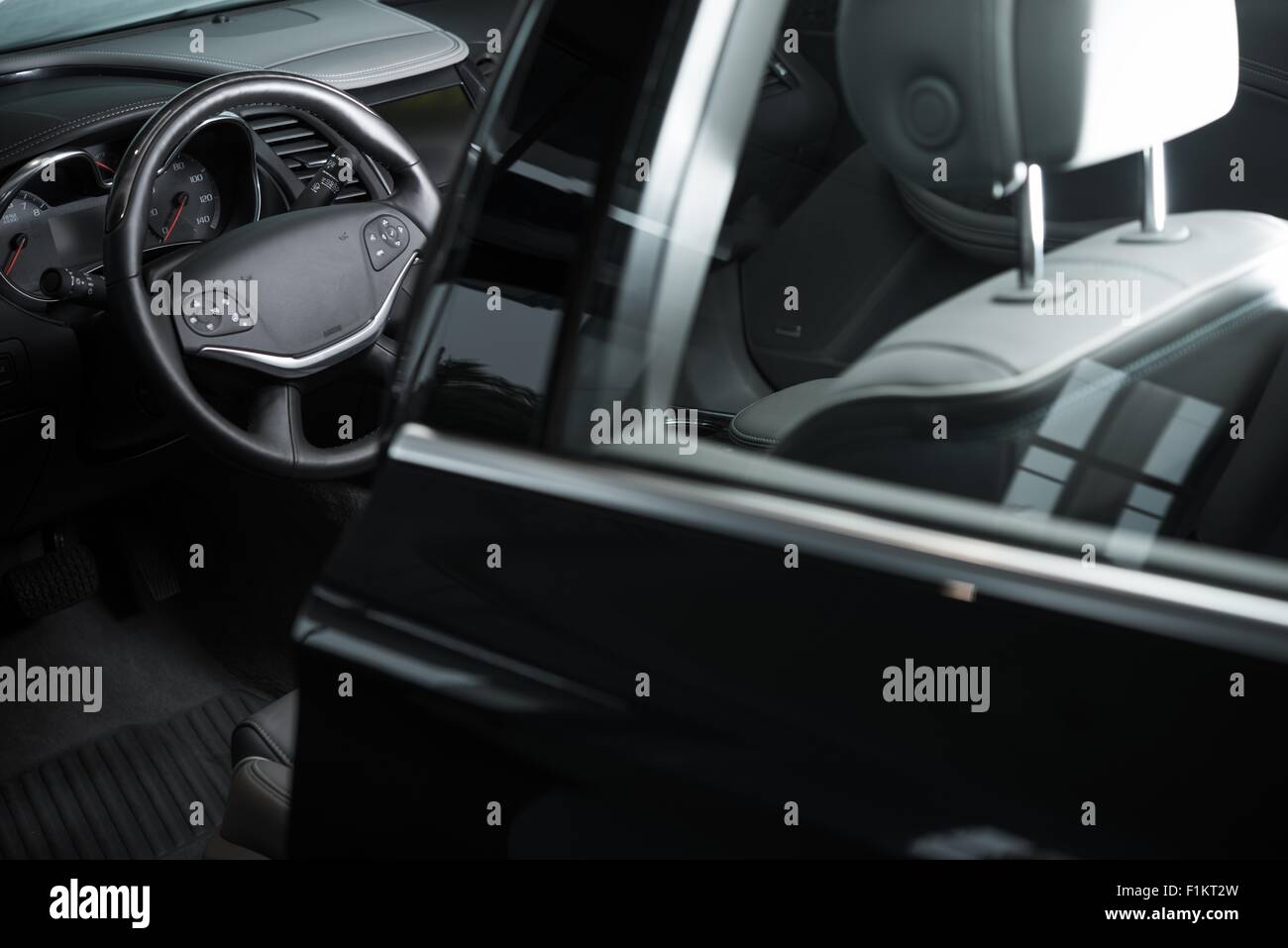 Modern Car Studio Photo. Car Side View and Interior. Driver Side Stock ...