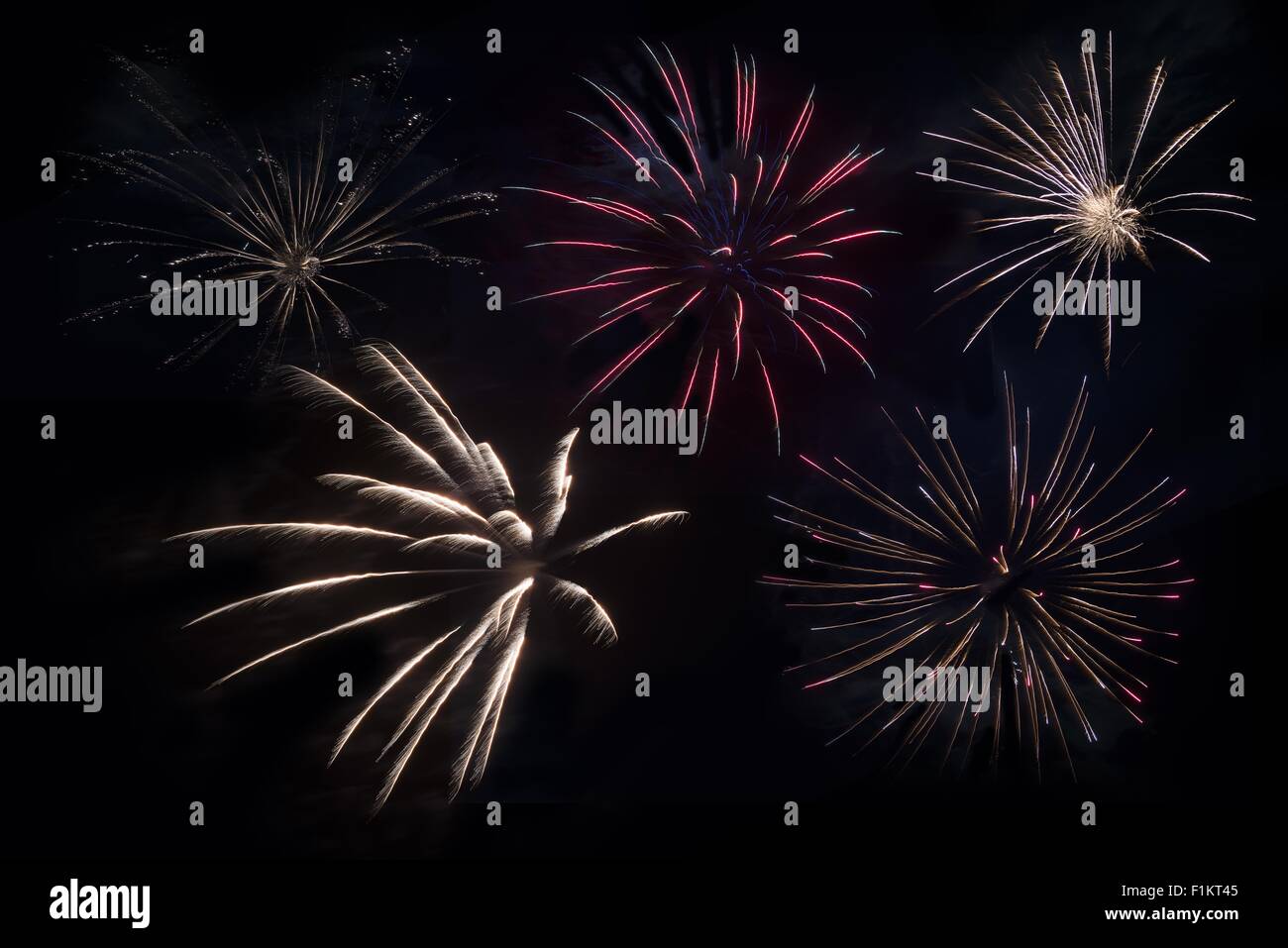 Fireworks Isolated on Solid Black Stock Photo - Alamy