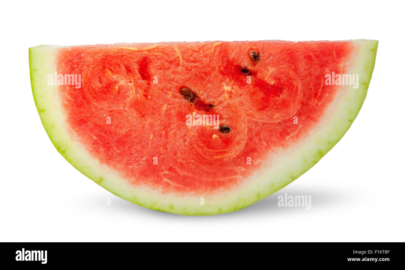One red slice of ripe watermelon isolated on white background Stock ...