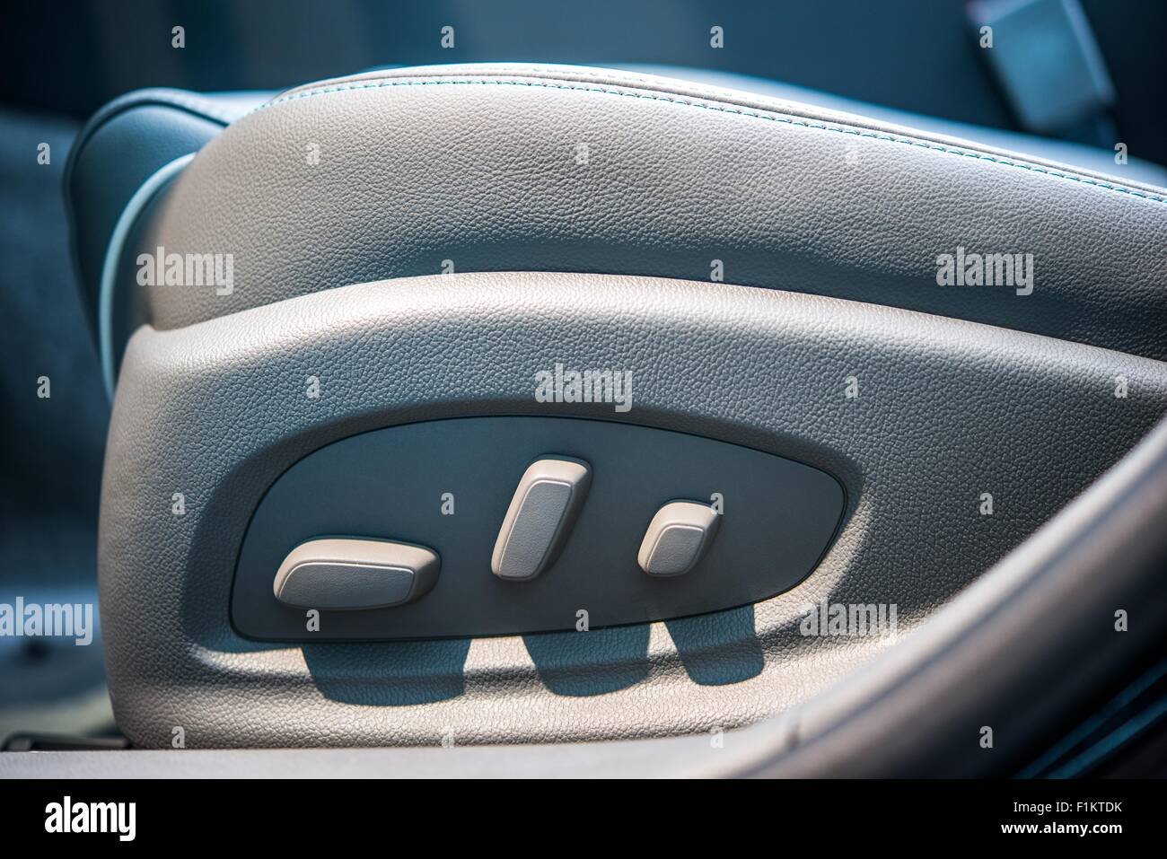 Power Seat in a Car. Leather Car Seat with Power Adjustments Stock ...