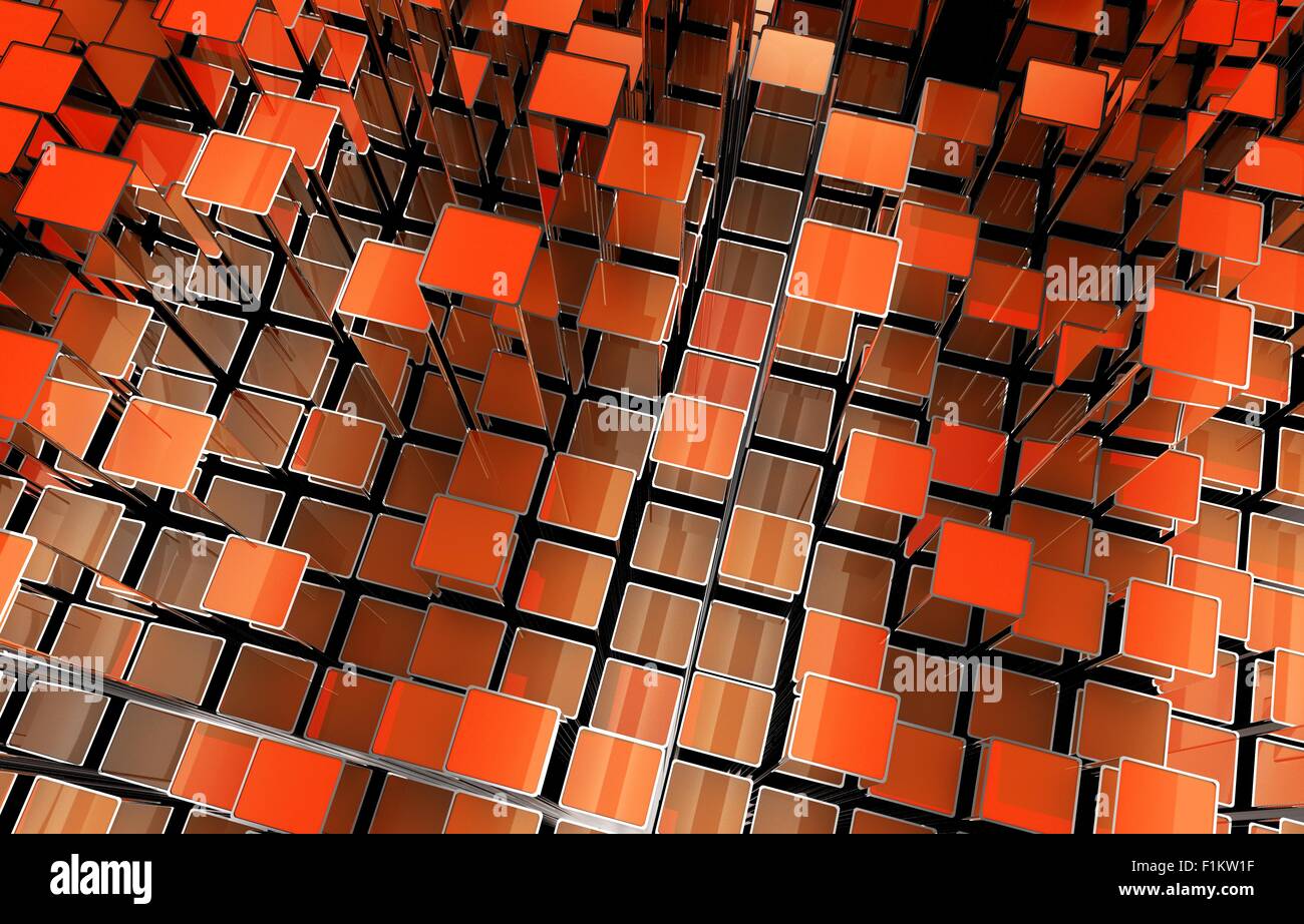 Red Growing Bars Abstract Background 3D Illustration. Shiny Bars ...