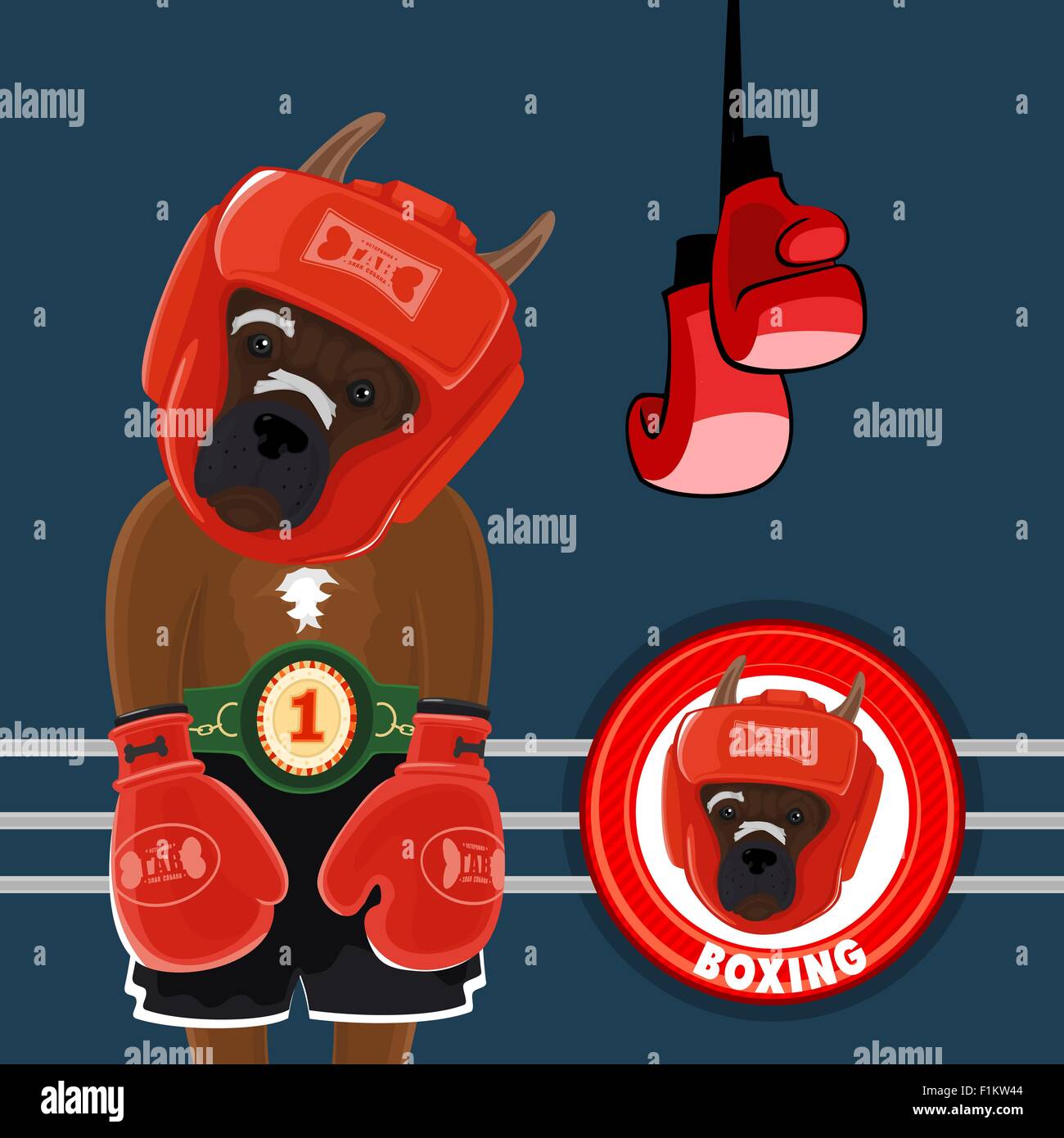 Vector Set Symbols Boxing Stock Vector Image & Art - Alamy