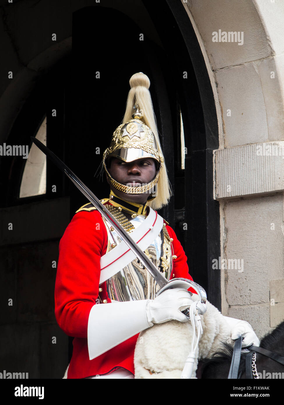 Household Cavalry on guard duty Stock Photo - Alamy