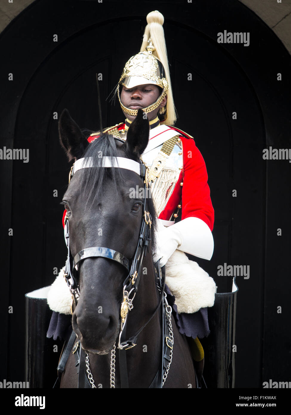 Household Cavalry on guard duty Stock Photo - Alamy