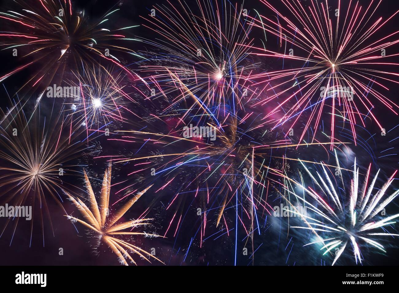 Fireworks Blast Background. Colorful Fireworks Backdrop Stock Photo - Alamy