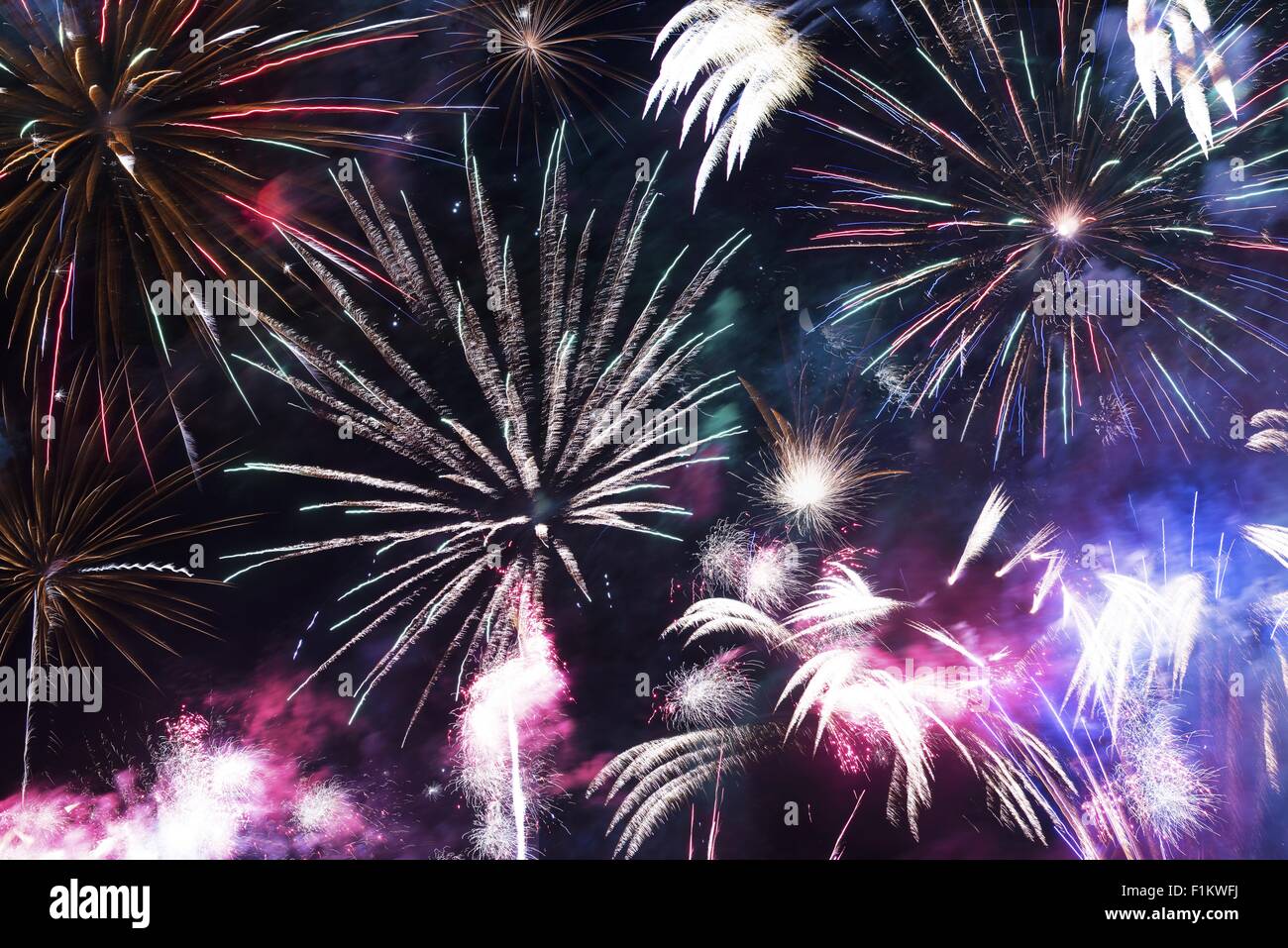 Colorful Fireworks Celebration. Fireworks Background Stock Photo - Alamy