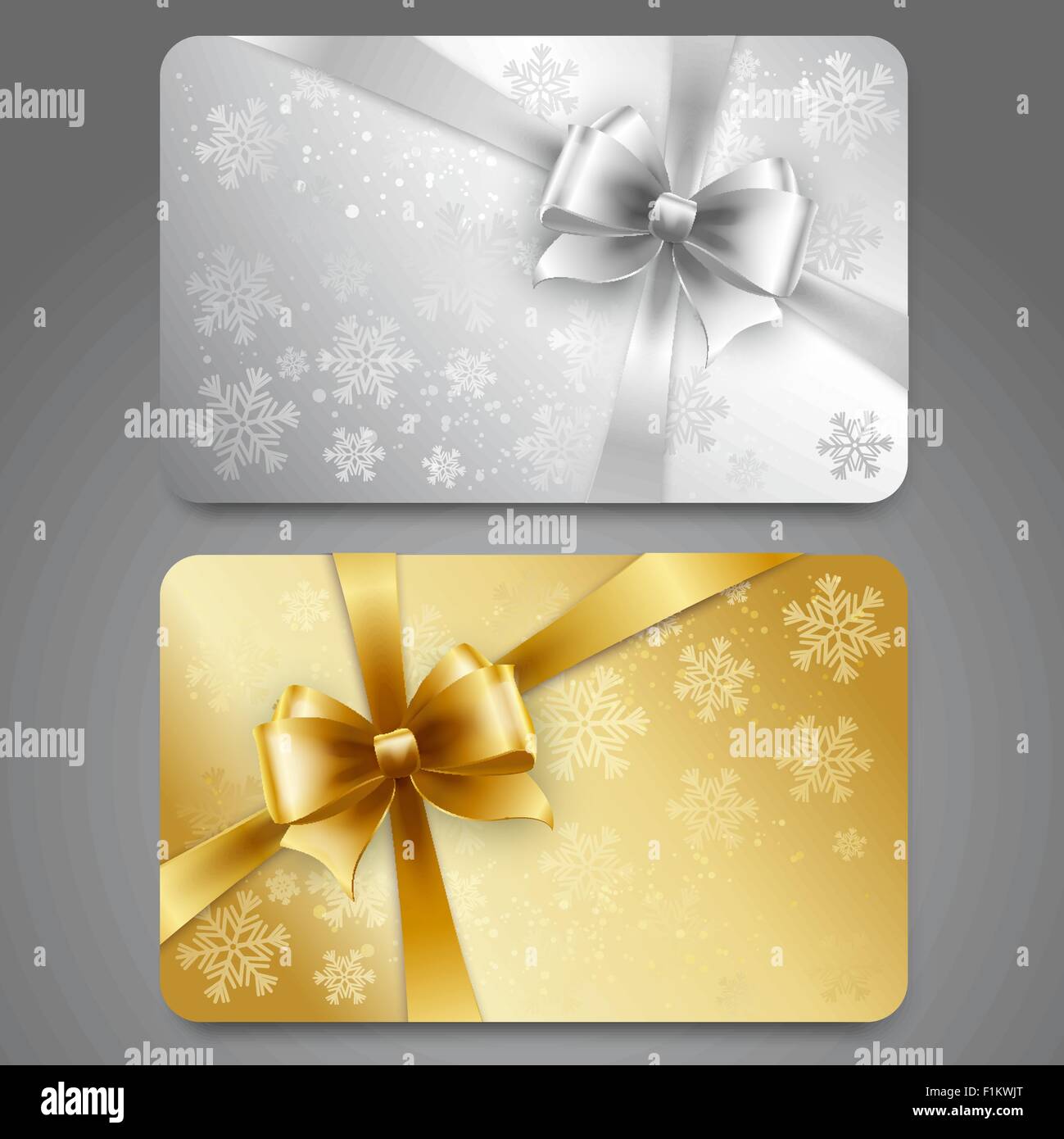 Collection of gift cards with ribbons. Vector background Stock Vector ...