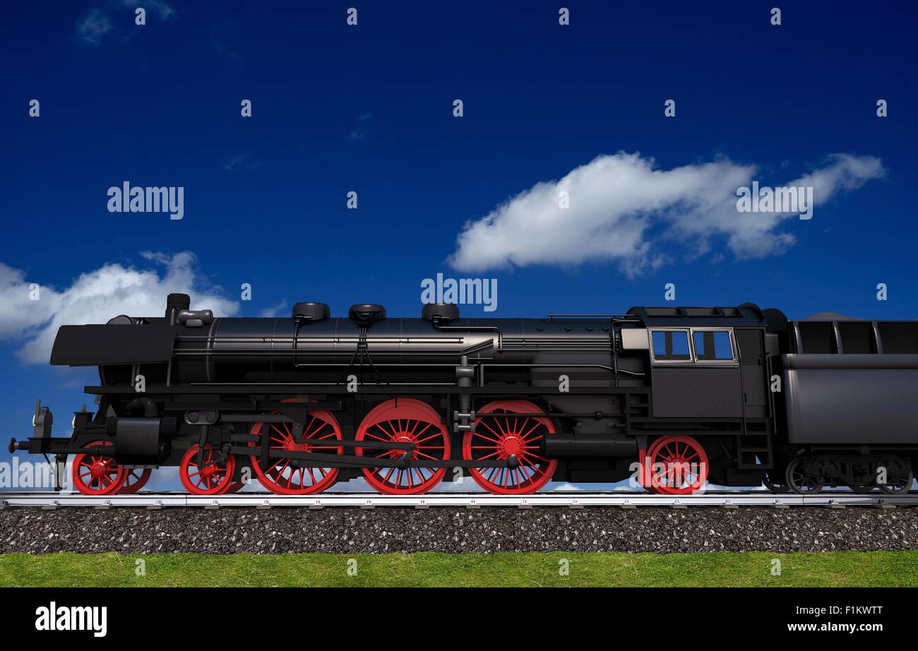Train illustration side view hi-res stock photography and images - Alamy