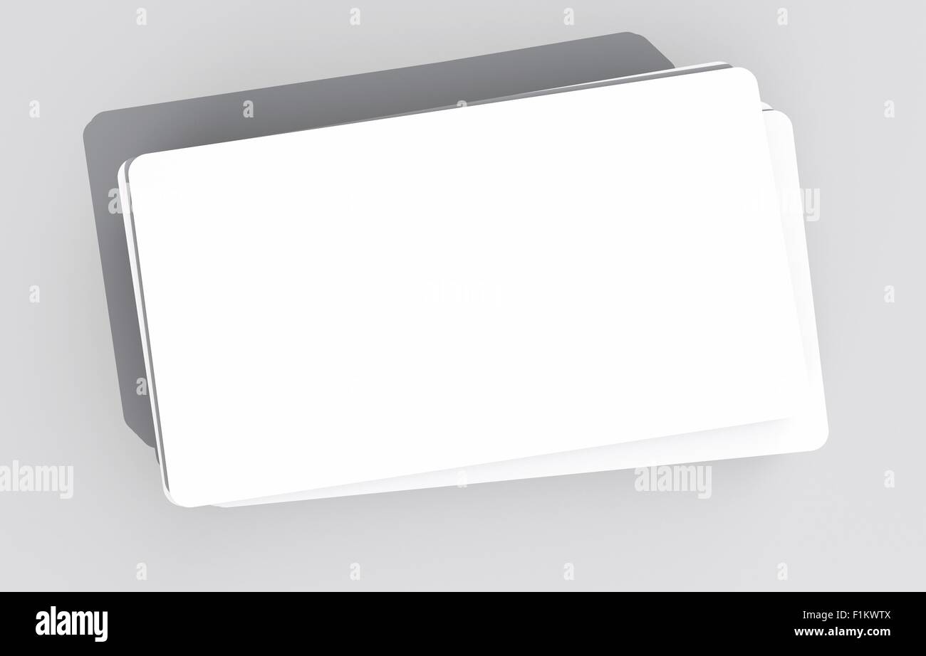 Business Cards Top View 3D Illustration. Blank Mockup Business Cards ...