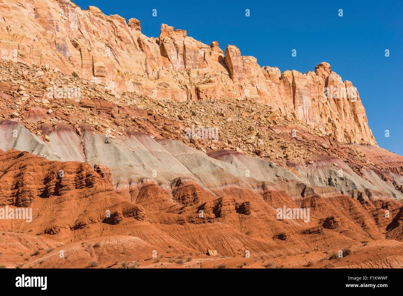 Raw Utah Rock Formations. Utah State Landscape. Capitol Reef National ...