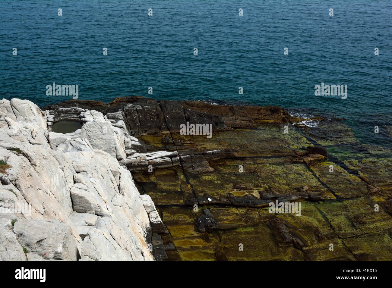 White marble rocks on Thassos Island,Greece Stock Photo - Alamy