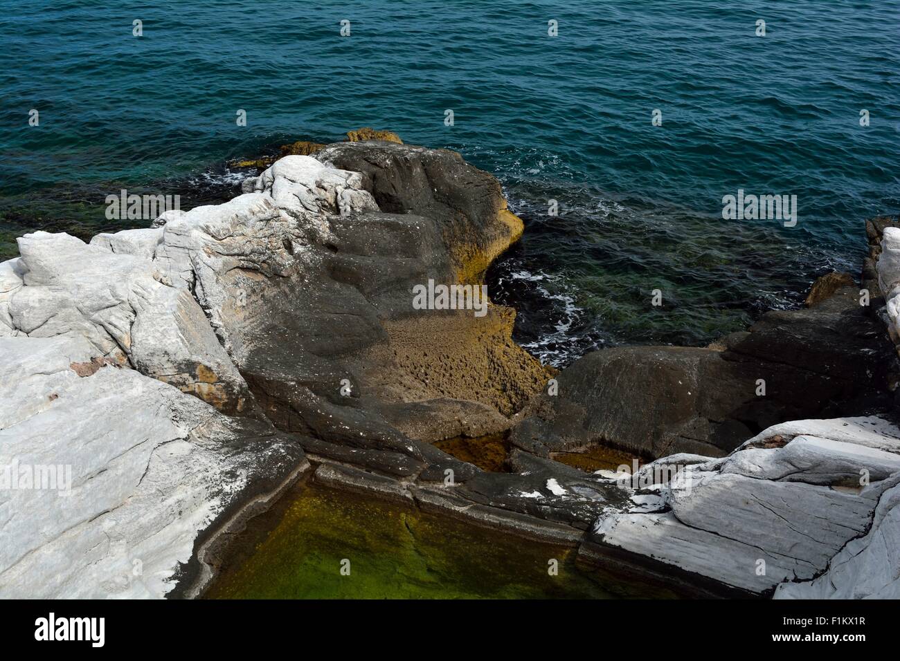 White marble rocks on Thassos Island,Greece Stock Photo - Alamy