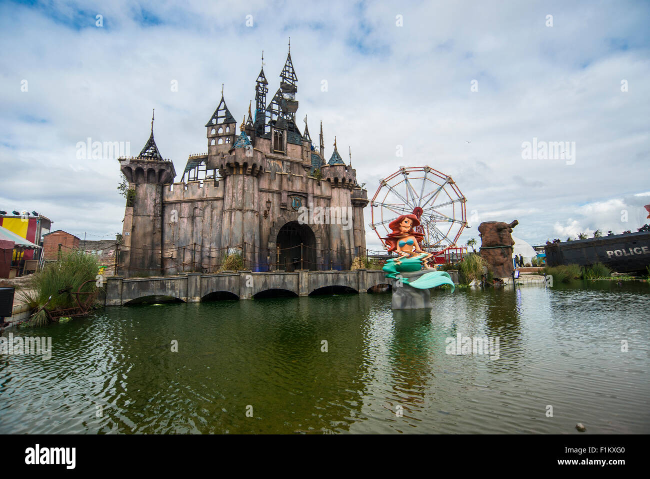 Banksy's Dismaland Bemusement Park on the sea front at Weston-Super ...