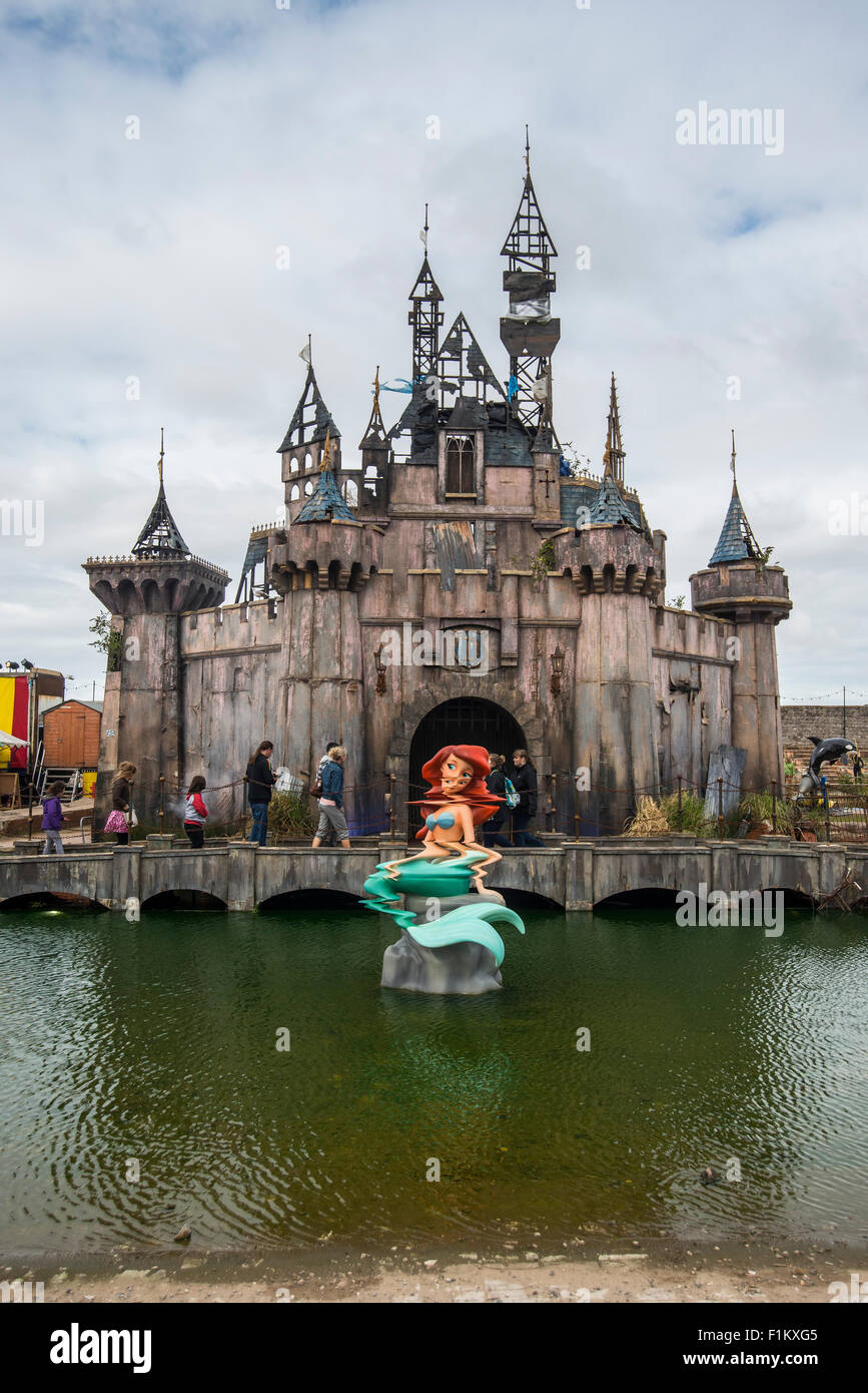 Banksy's Dismaland Bemusement Park on the sea front at Weston-Super ...