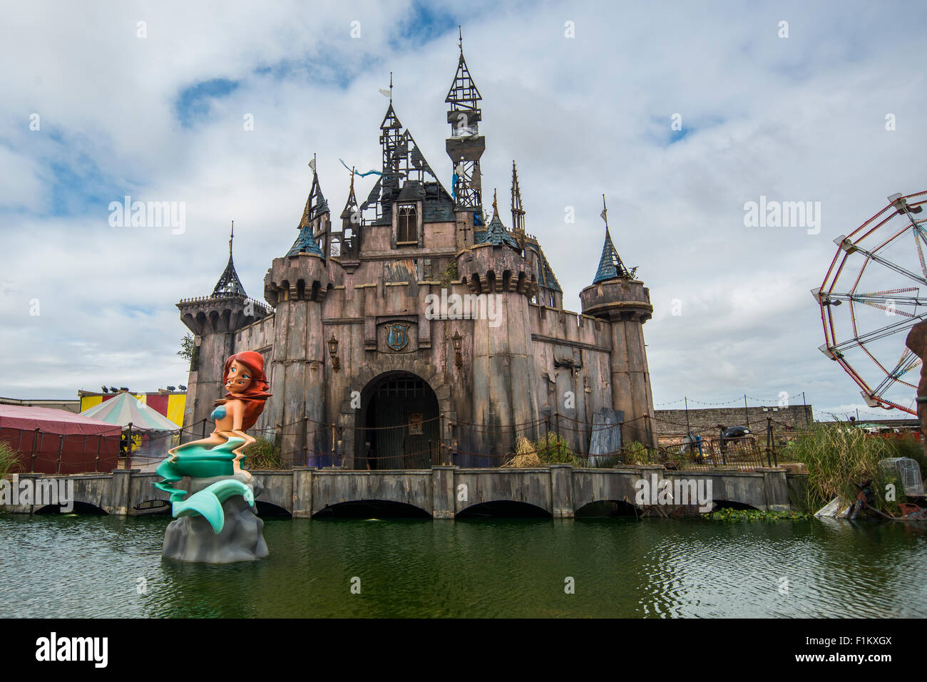 Banksy's Dismaland Bemusement Park on the sea front at Weston-Super ...